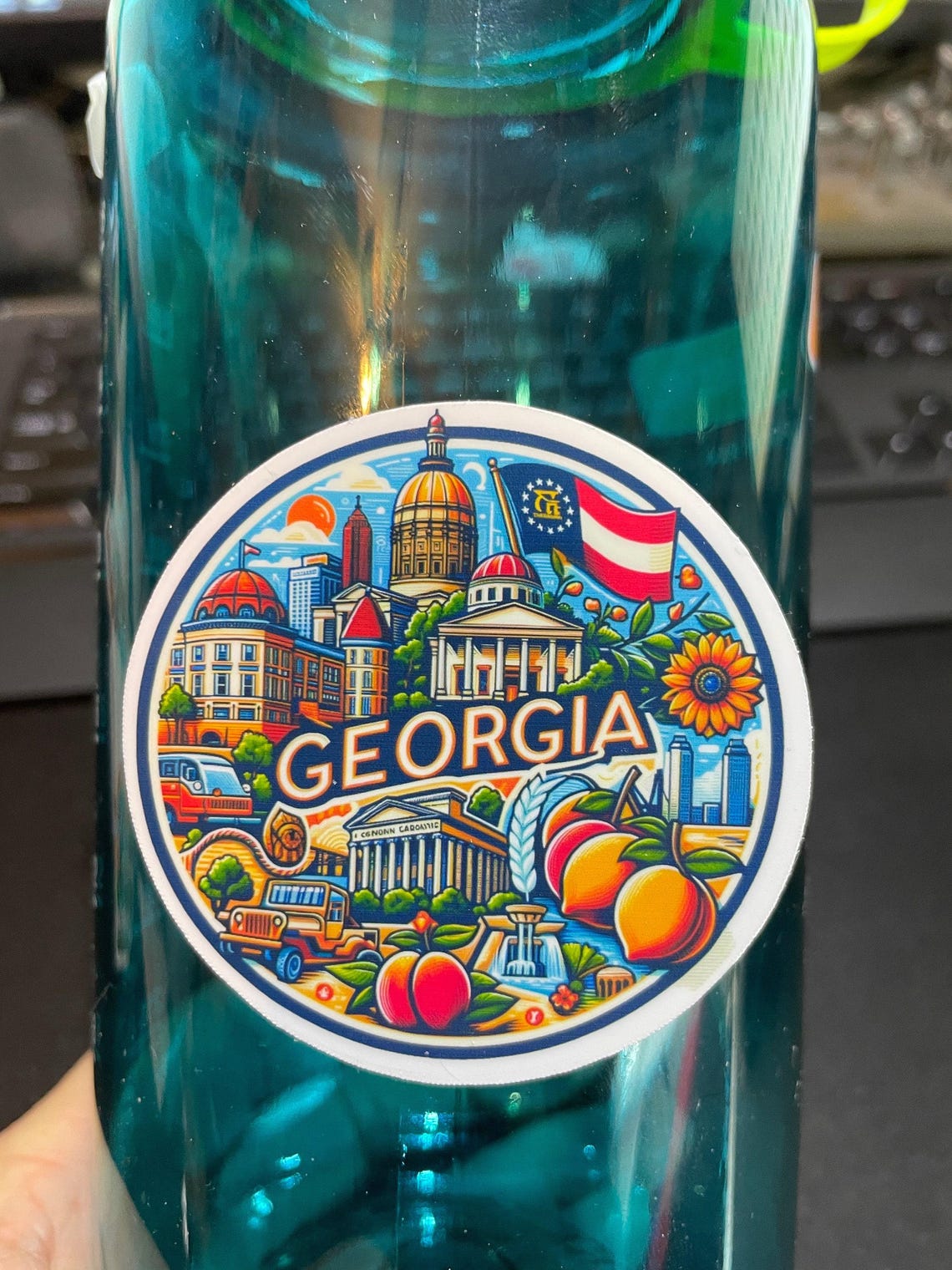 Georgia Travel Sticker, Peach State Souvenir, Weatherproof Vinyl - Etsy