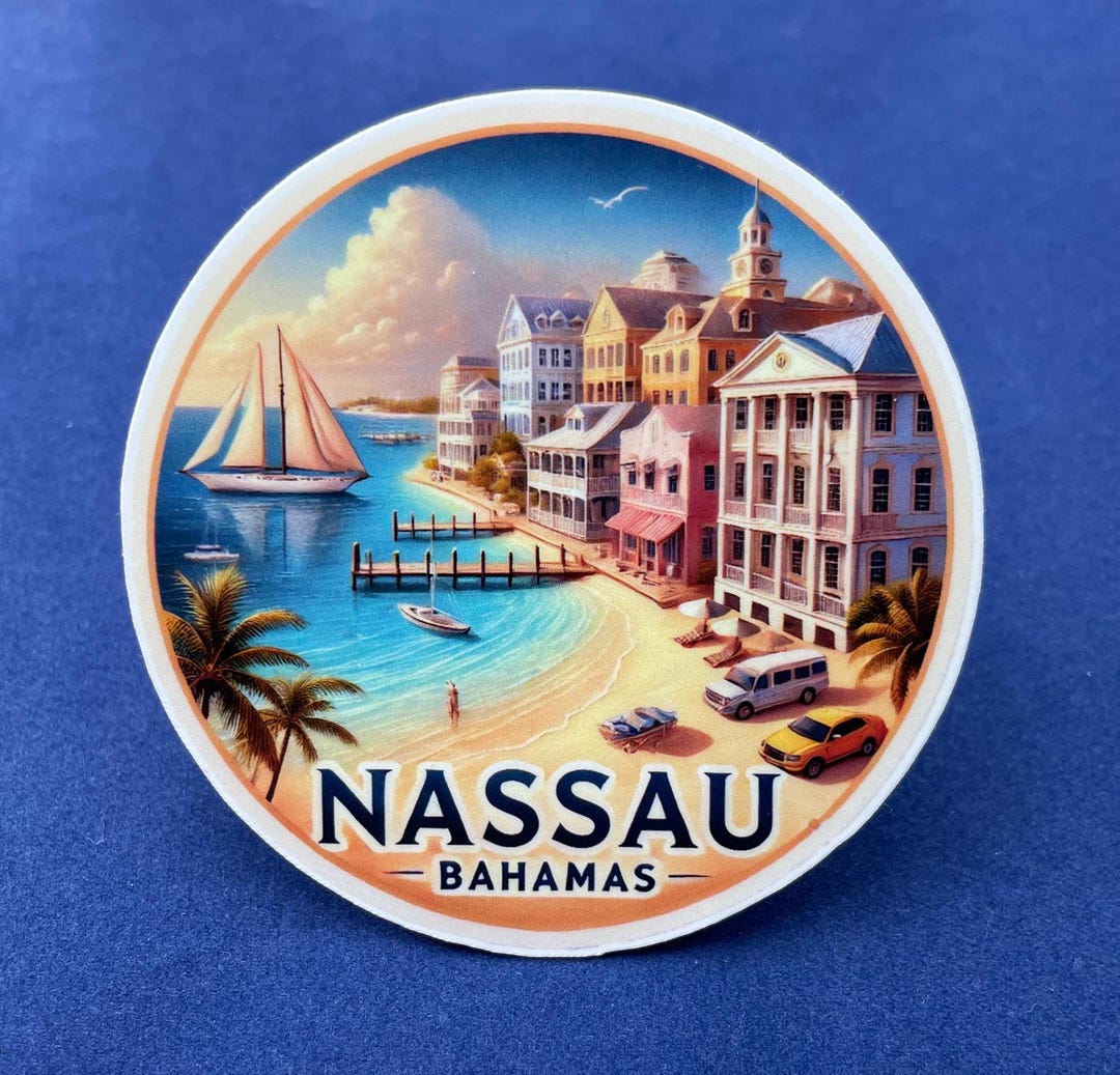 Nassau, Bahamas, Stickers, Weatherproof Sticker, Travel Journal ...