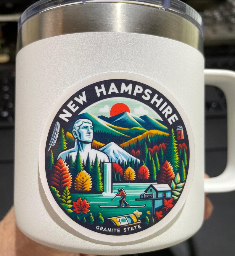 New Hampshire, Stickers, Weatherproof Sticker, Travel Journal, Suitcase ...