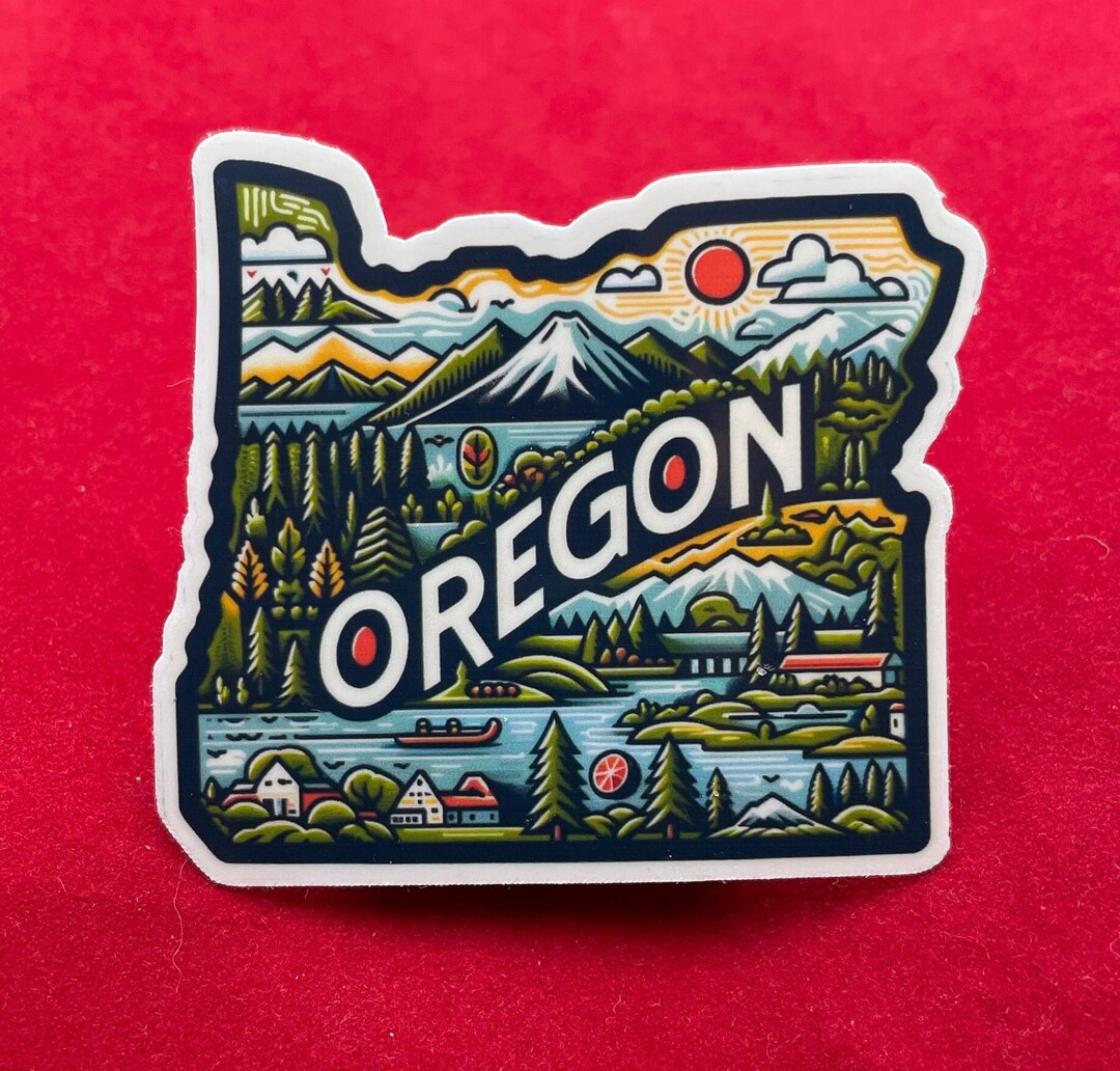 Oregon, Stickers, Weatherproof Sticker, Travel Journal, Suitcase ...