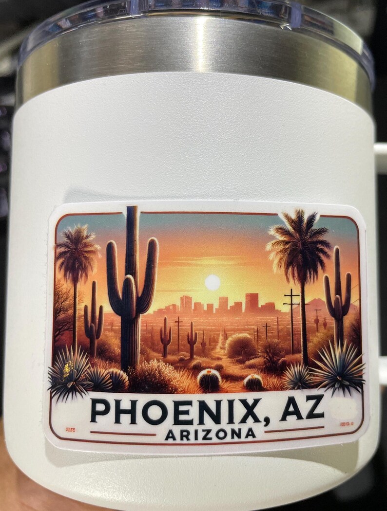 Phoenix, Arizona, Stickers, Weatherproof Sticker, Travel Journal ...