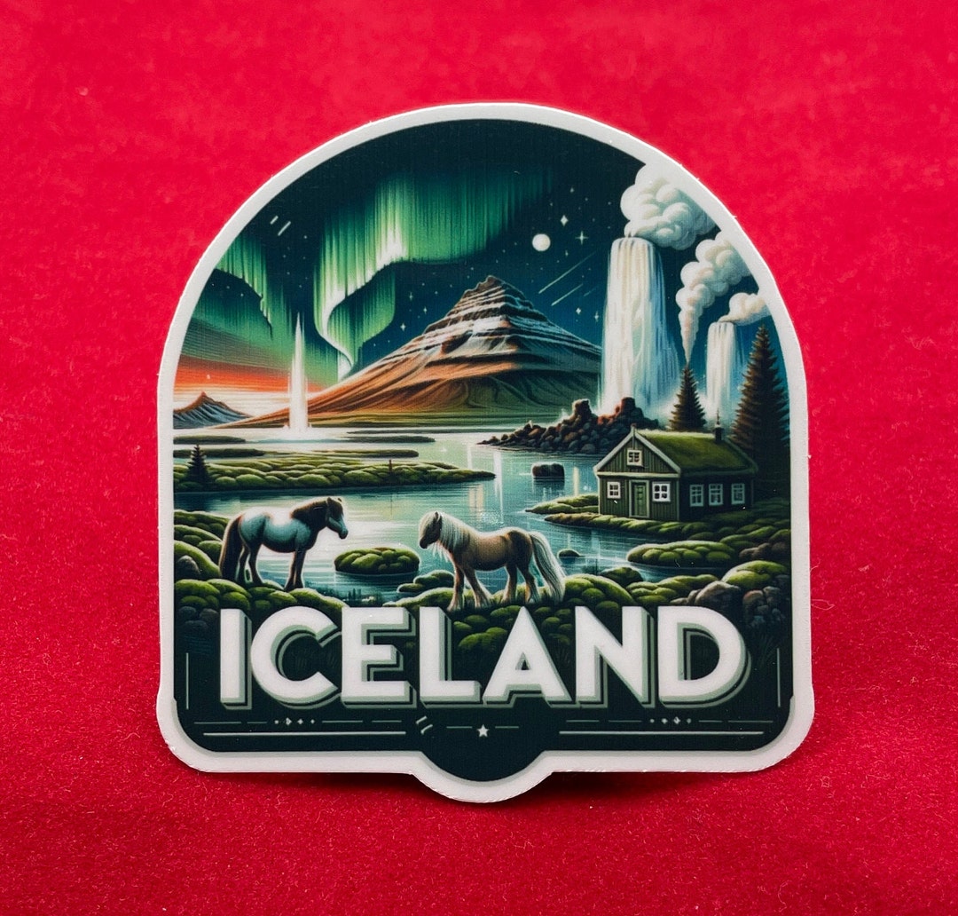 Iceland, Stickers, Weatherproof Sticker, Travel Journal, Suitcase ...
