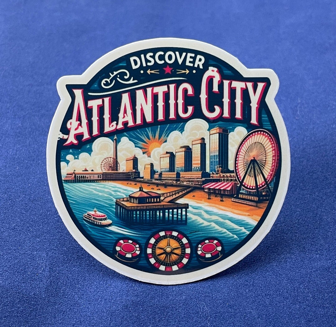 Atlantic City, Stickers, Weatherproof Sticker, Travel Journal, Suitcase ...
