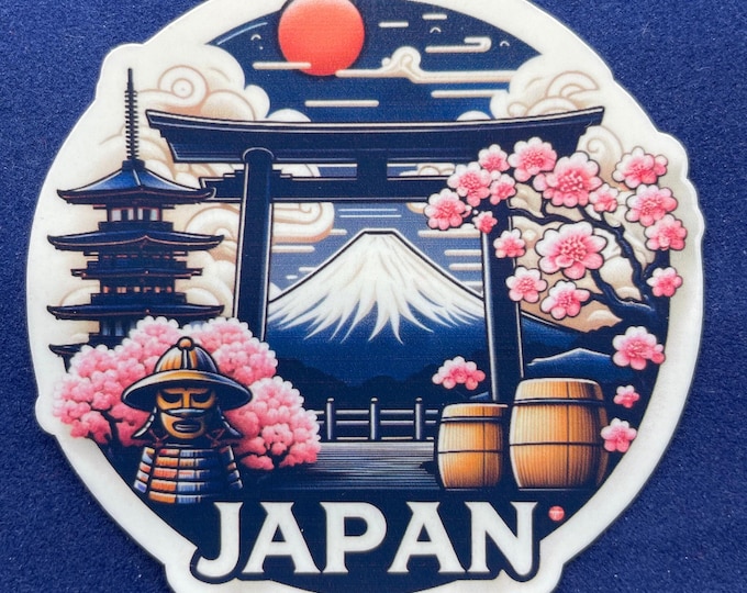 Japan Travel Sticker // Decal for Suitcase, Laptop, Car or Water Bottle ...