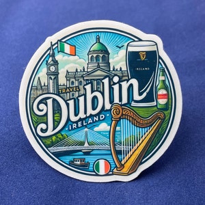 Dublin, Ireland, Stickers, Weatherproof Sticker, Travel Journal ...