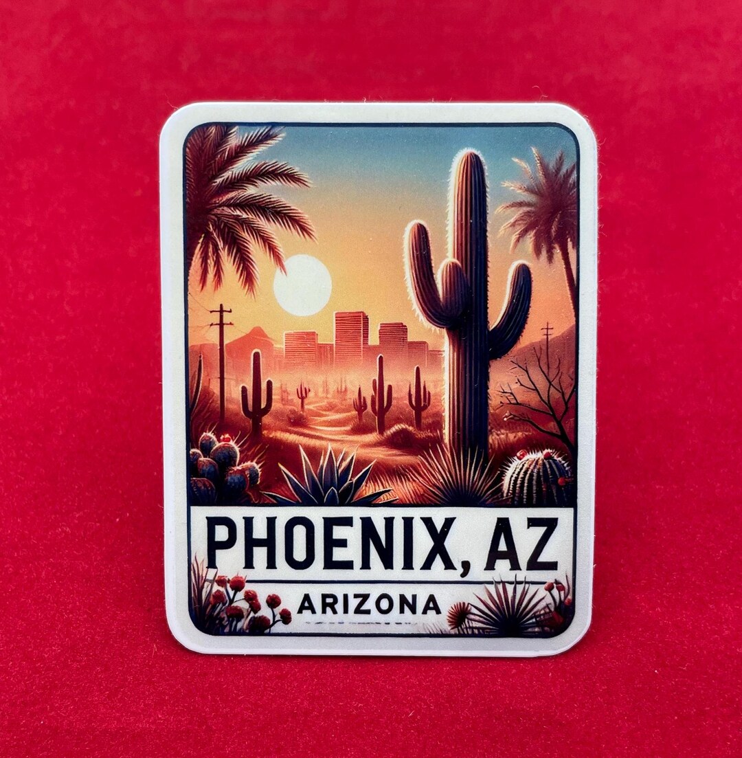 Phoenix, Arizona, Stickers, Weatherproof Sticker, Travel Journal ...