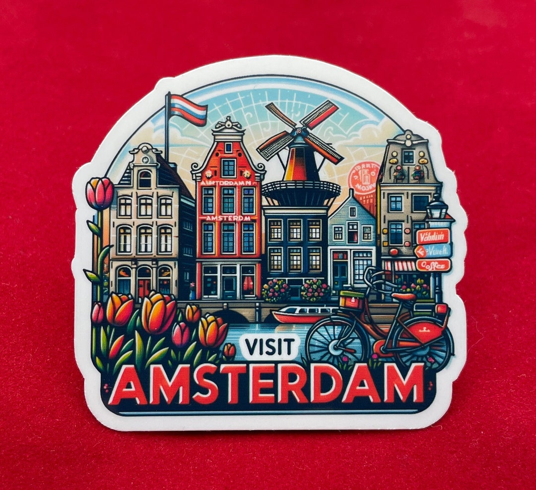 Amsterdam, Stickers, Weatherproof Sticker, Travel Journal, Suitcase ...