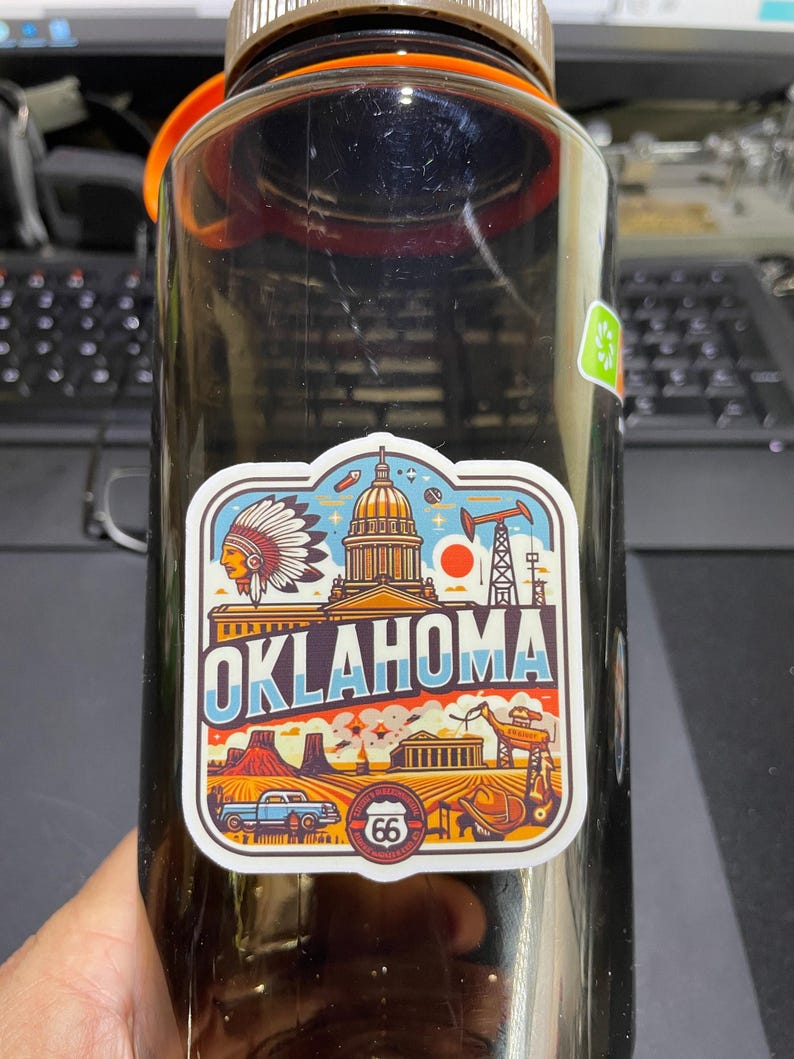 Oklahoma, Stickers, Weatherproof Sticker, Travel Journal, Suitcase ...