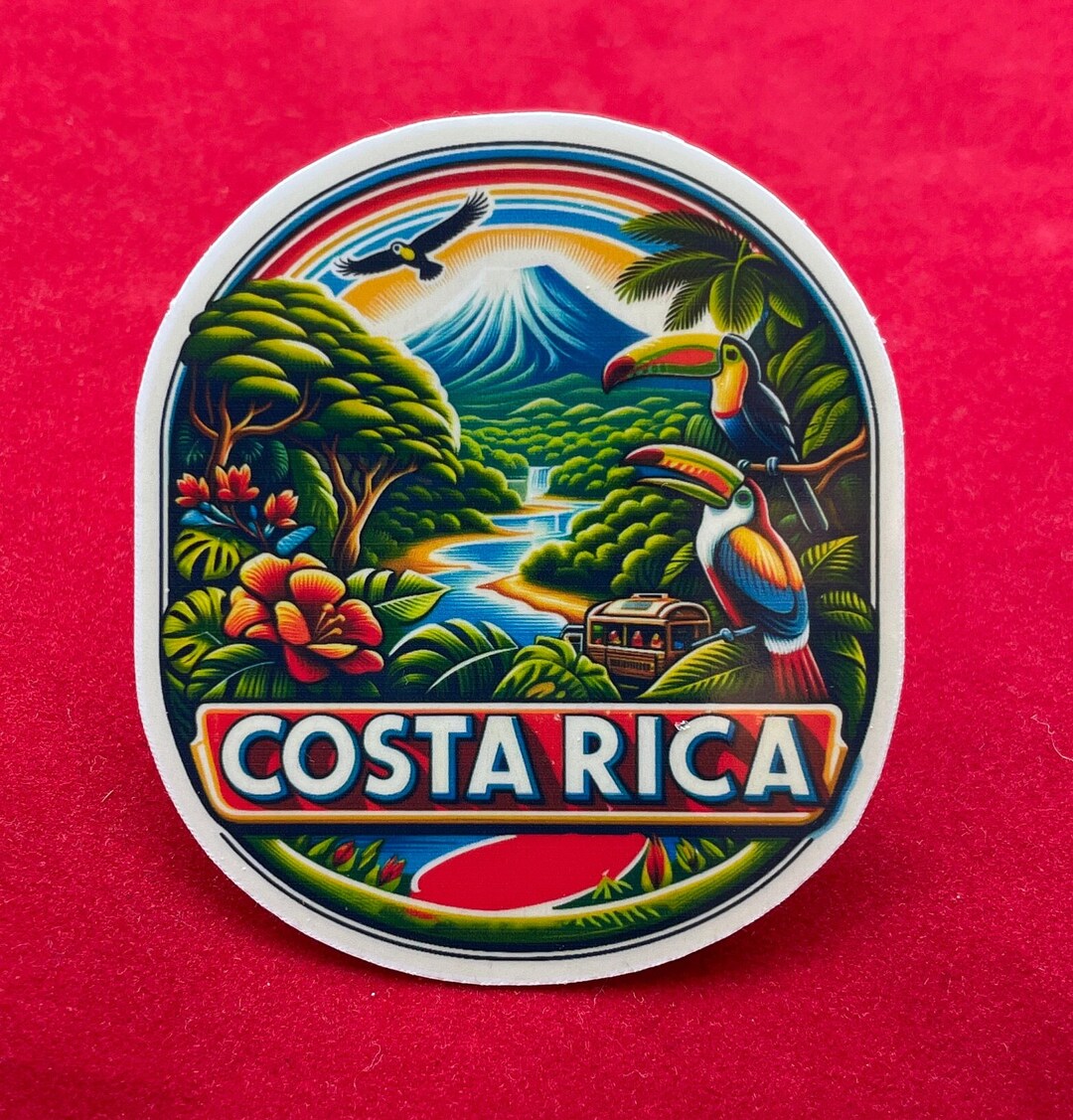Costa Rica, Stickers, Weatherproof Sticker, Travel Journal, Suitcase ...