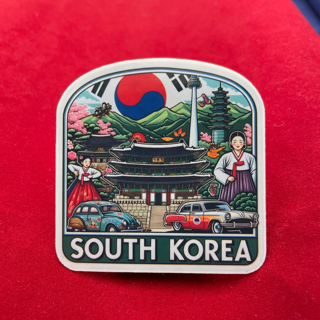 South Korea, Stickers, Weatherproof Sticker, Travel Journal, Suitcase ...