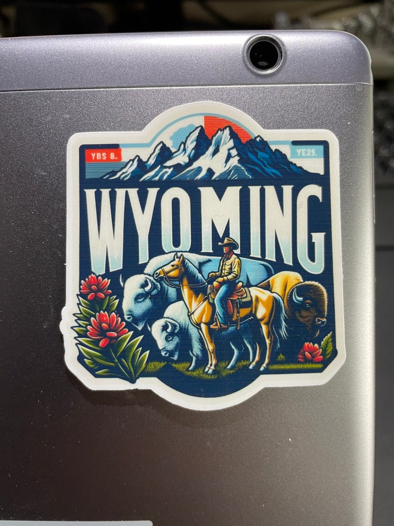 Wyoming, Stickers, Weatherproof Sticker, Travel Journal, Suitcase ...