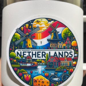 Netherlands, Stickers, Weatherproof Sticker, Travel Journal, Suitcase ...