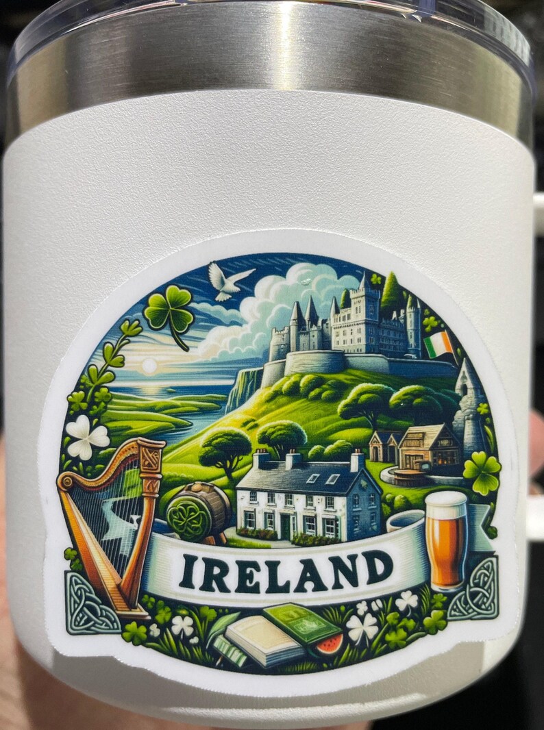 Ireland Travel Sticker, Weatherproof Vinyl, Celtic Culture - Etsy