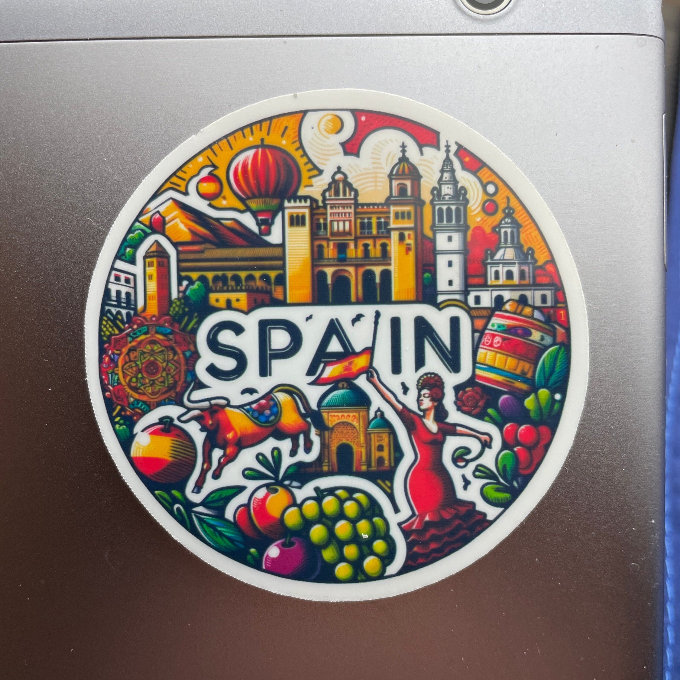Spain, Stickers, Weatherproof Sticker, Travel Journal, Suitcase Sticker ...