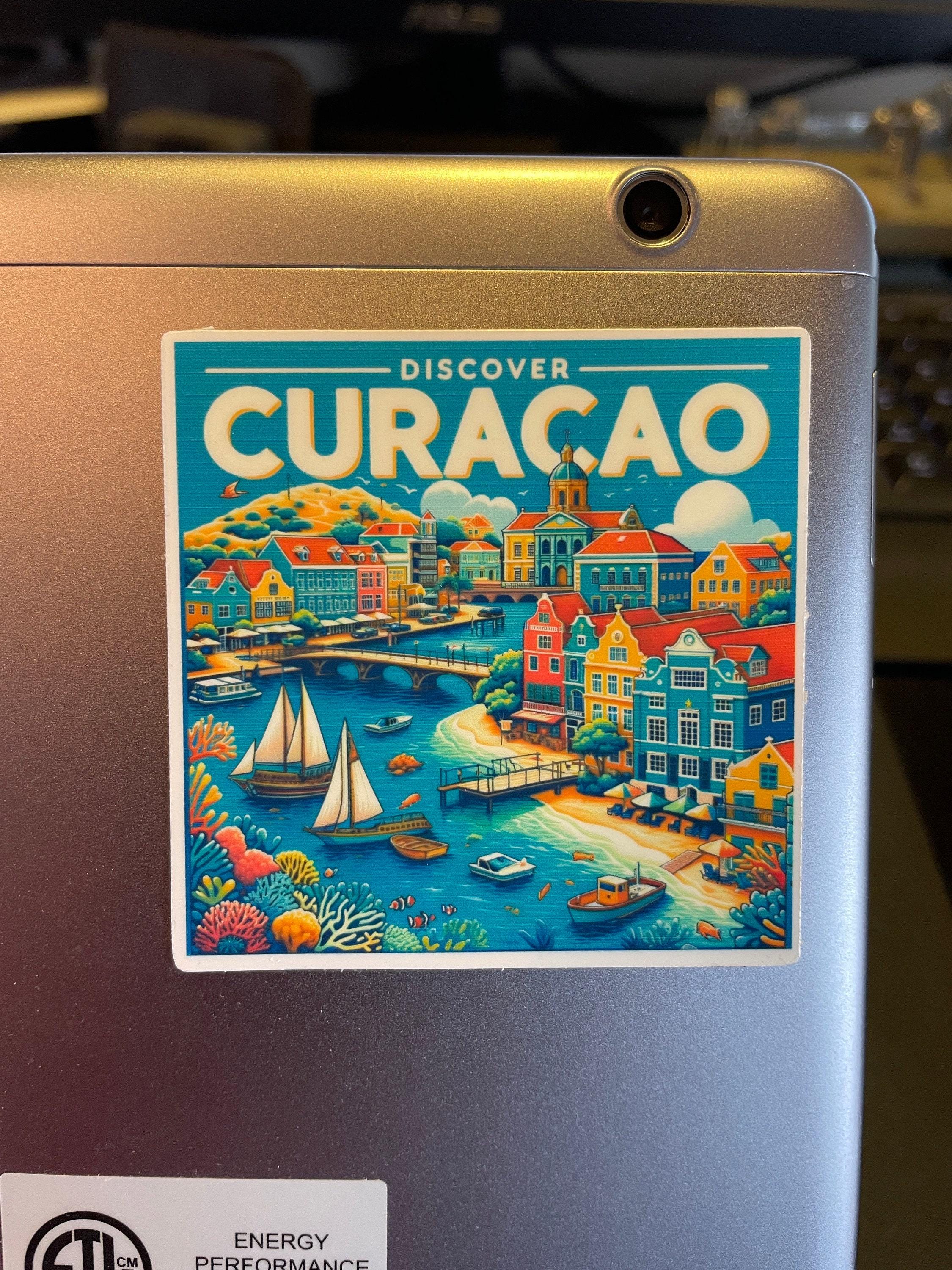 Curacao, Stickers, Weatherproof Sticker, Travel Journal, Suitcase ...