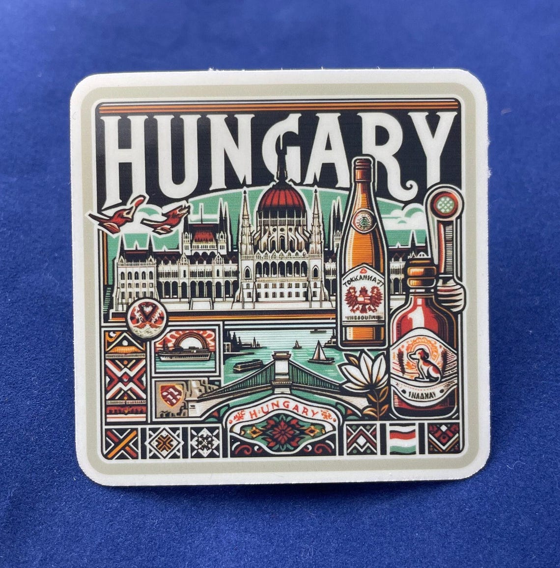 Hungary Travel Sticker, Budapest Illustration, Weatherproof Vinyl - Etsy