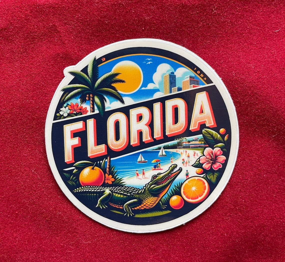 Florida Florida Travel Florida State Sticker Waterproof Sticker ...