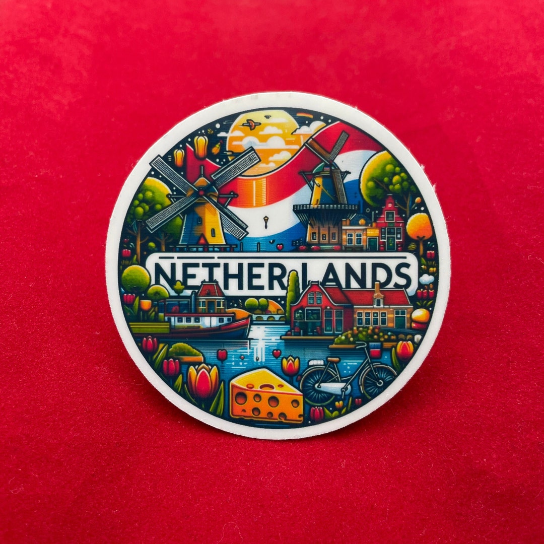 Netherlands, Stickers, Weatherproof Sticker, Travel Journal, Suitcase ...