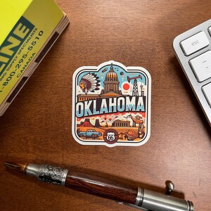 Oklahoma, Stickers, Weatherproof Sticker, Travel Journal, Suitcase ...