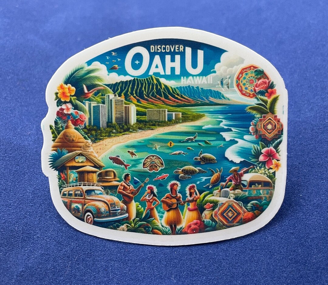 Oahu,hawaii, Stickers, Weatherproof Sticker, Travel Journal, Suitcase ...