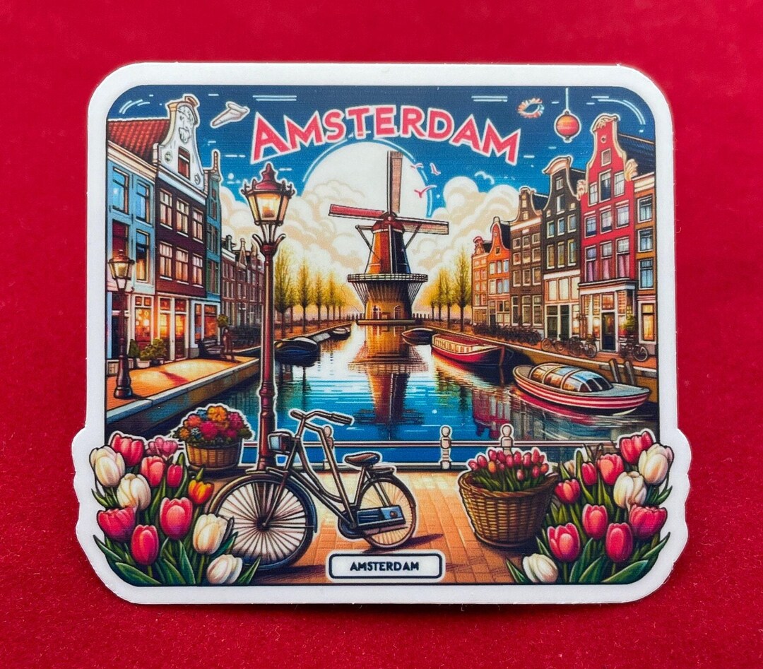 Amsterdam, Stickers, Weatherproof Sticker, Travel Journal, Suitcase ...