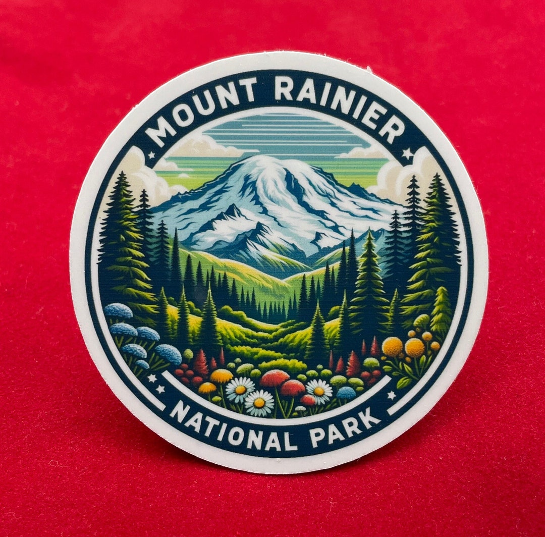 Mount Rainier, National Park, Stickers, Weatherproof Sticker, Travel ...