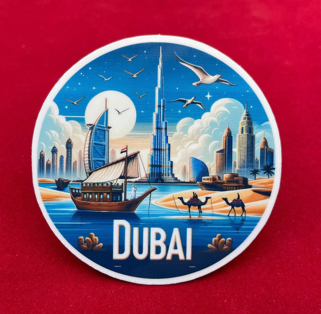 Dubai, Stickers, Weatherproof Sticker, Travel Journal, Suitcase Sticker ...