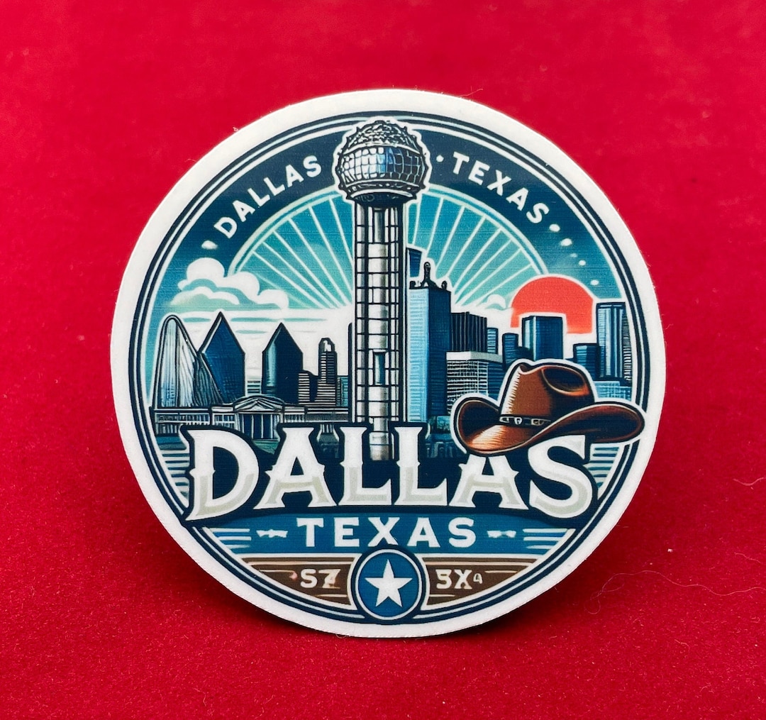 Dallas, Texas, Stickers, Weatherproof Sticker, Travel Journal, Suitcase ...