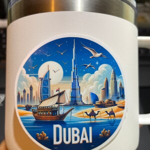 Dubai, Stickers, Weatherproof Sticker, Travel Journal, Suitcase Sticker ...