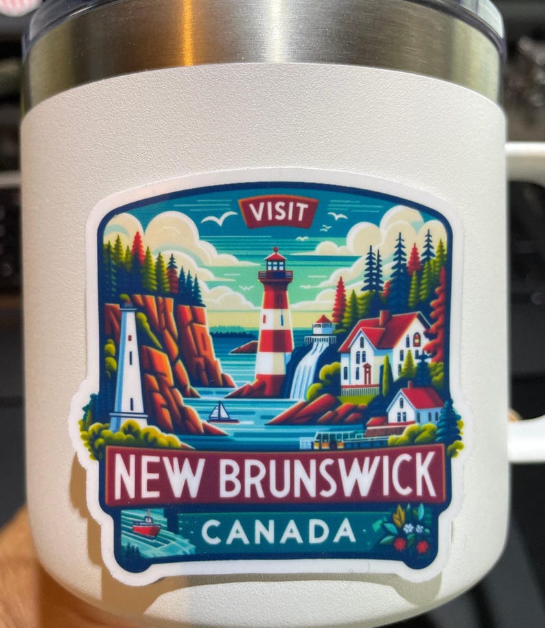 New Brunswick, Canada, Stickers, Weatherproof Sticker, Travel Journal ...