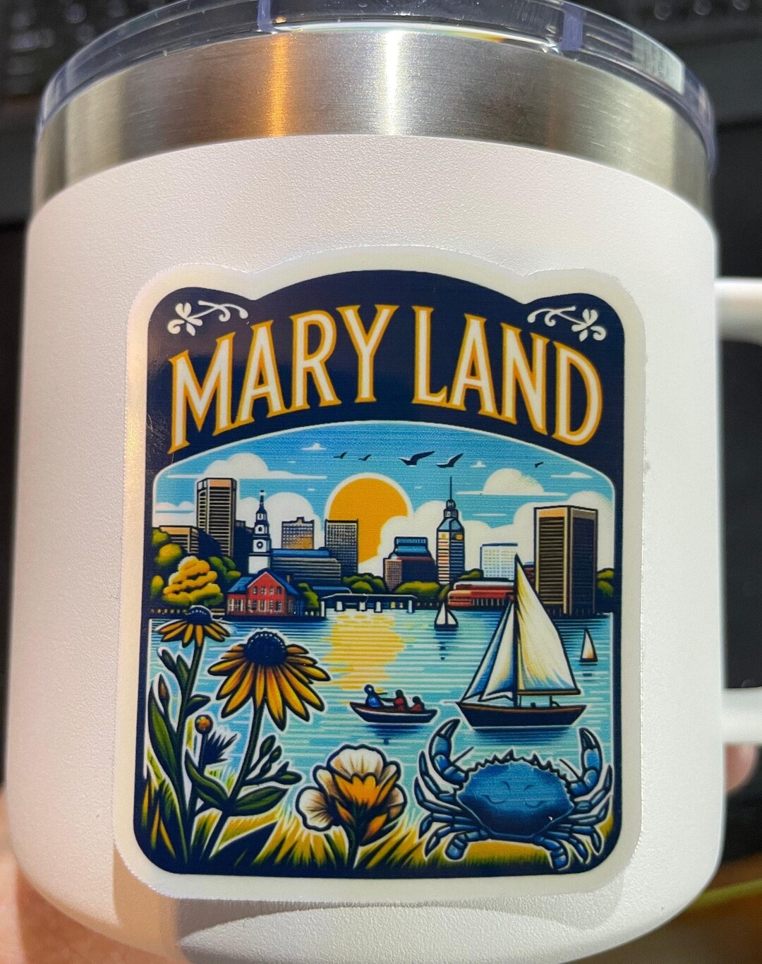 Maryland, Stickers, Waterproof Sticker, Travel Journal, Suitcase ...