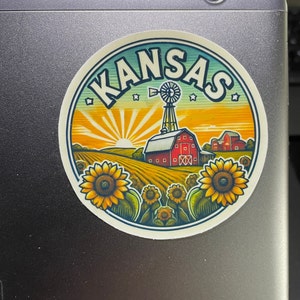 Kansas, Stickers, Weatherproof Sticker, Travel Journal, Suitcase ...