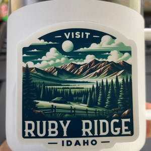 Ruby Ridge, Idaho, Stickers, Weatherproof Sticker, Travel Journal ...
