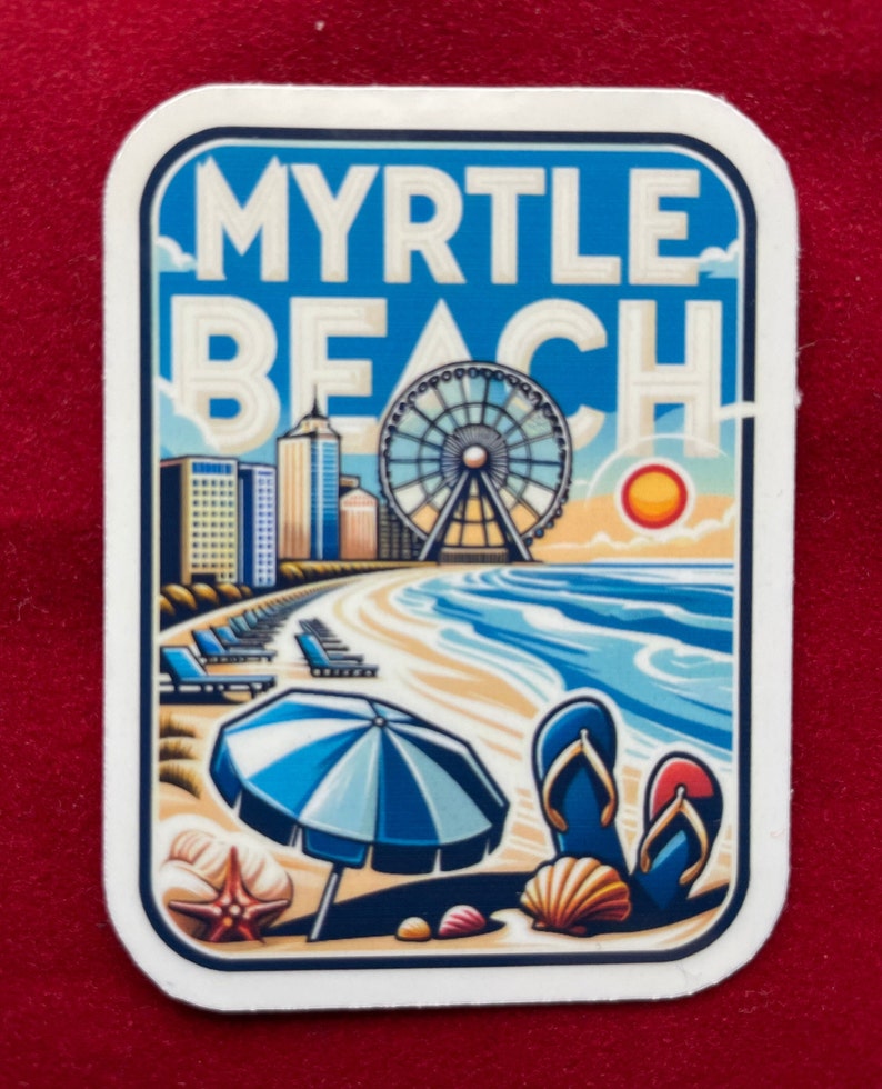 Myrtle Beach Myrtle Beach Travel Waterproof Sticker Vintage Travel ...