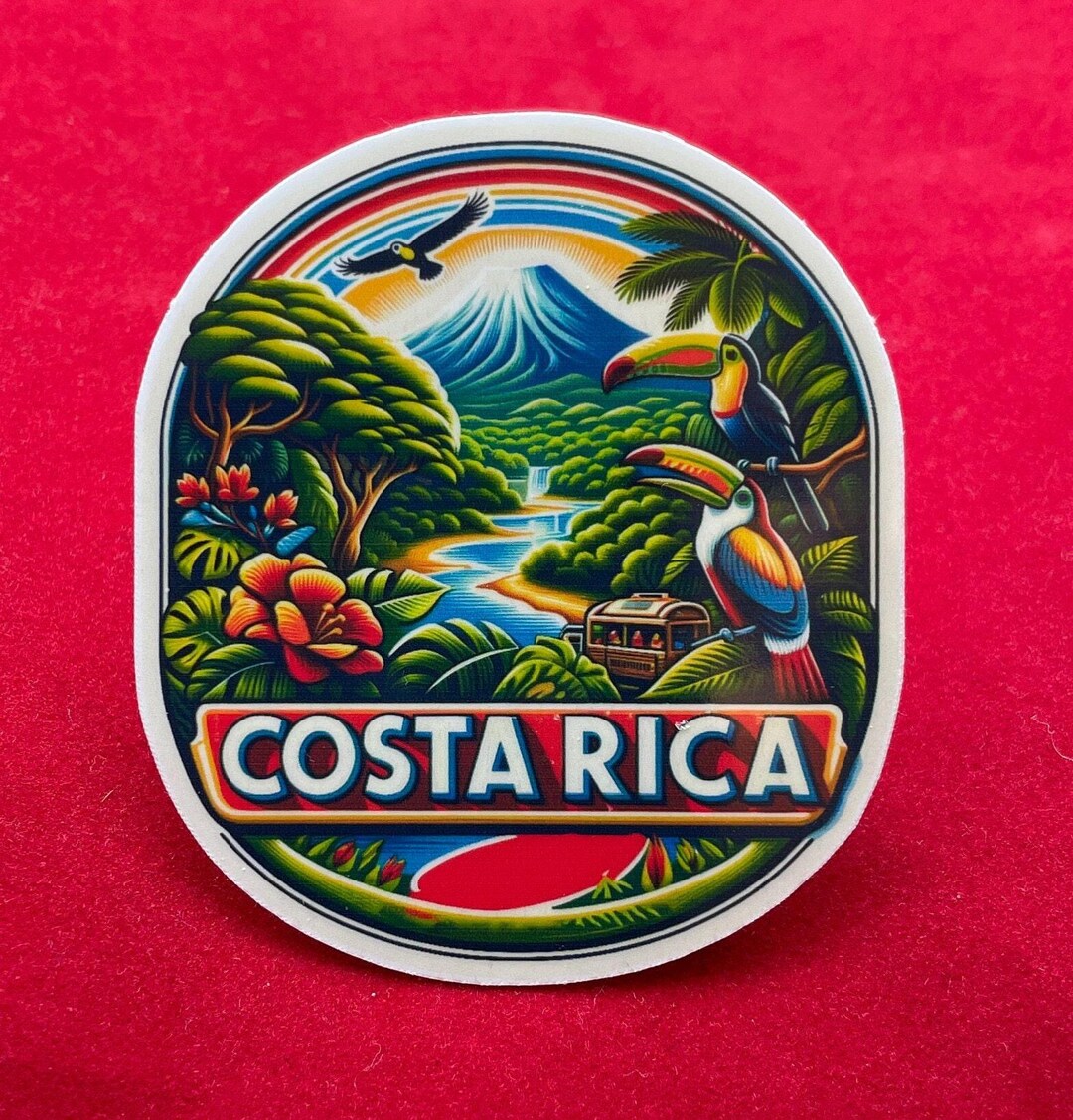 Costa Rica, Stickers, Weatherproof Sticker, Travel Journal, Suitcase ...