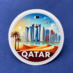 Qatar, Weatherproof Sticker, Travel Journal, Suitcase Sticker, Luggage ...