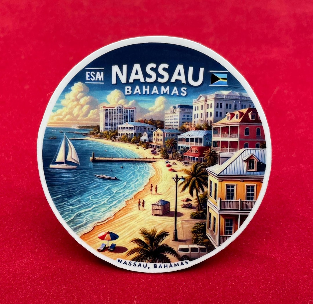 Nassau, Bahamas, Stickers, Weatherproof Sticker, Travel Journal ...