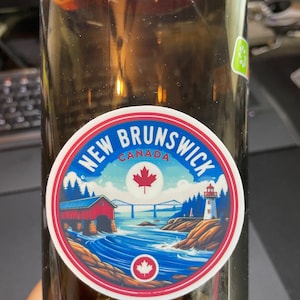 New Brunswick, Canada, Stickers, Weatherproof Sticker, Travel Journal ...