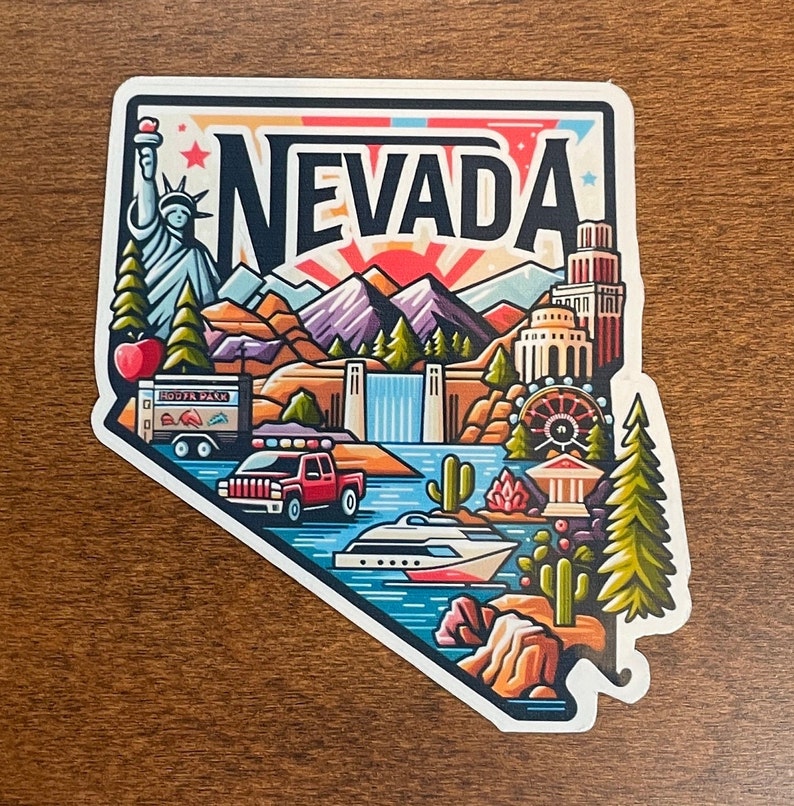 Nevada, Stickers, Weatherproof Sticker, Travel Journal, Suitcase ...
