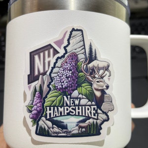 New Hampshire, Stickers, Weatherproof Sticker, Travel Journal, Suitcase ...