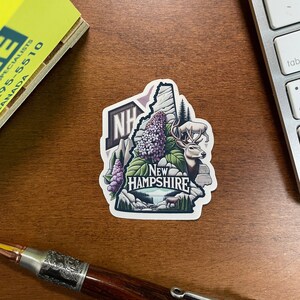 New Hampshire, Stickers, Weatherproof Sticker, Travel Journal, Suitcase ...