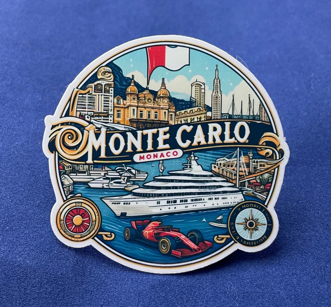 Monte Carlo, Monaco, Stickers, Weatherproof Sticker, Travel Journal ...