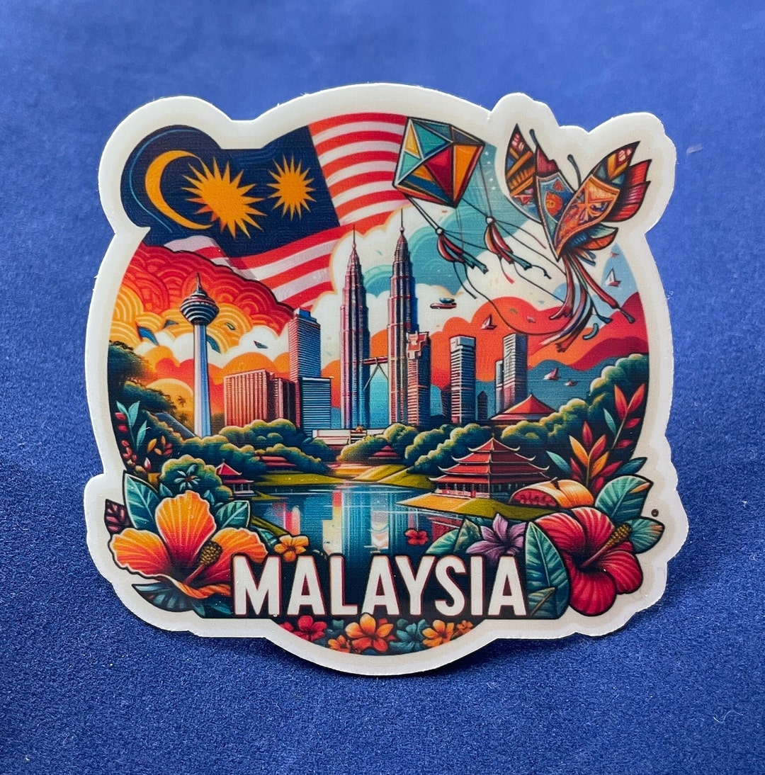 Malaysia, Stickers, Weatherproof Sticker, Travel Journal, Suitcase ...