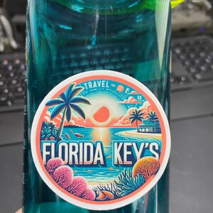 Florida Keys, Stickers, Weatherproof Sticker, Travel Journal, Suitcase ...