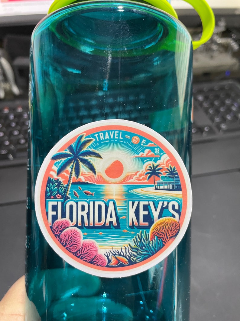 Florida Keys, Stickers, Weatherproof Sticker, Travel Journal, Suitcase ...
