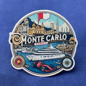 Monte Carlo, Monaco, Stickers, Weatherproof Sticker, Travel Journal ...