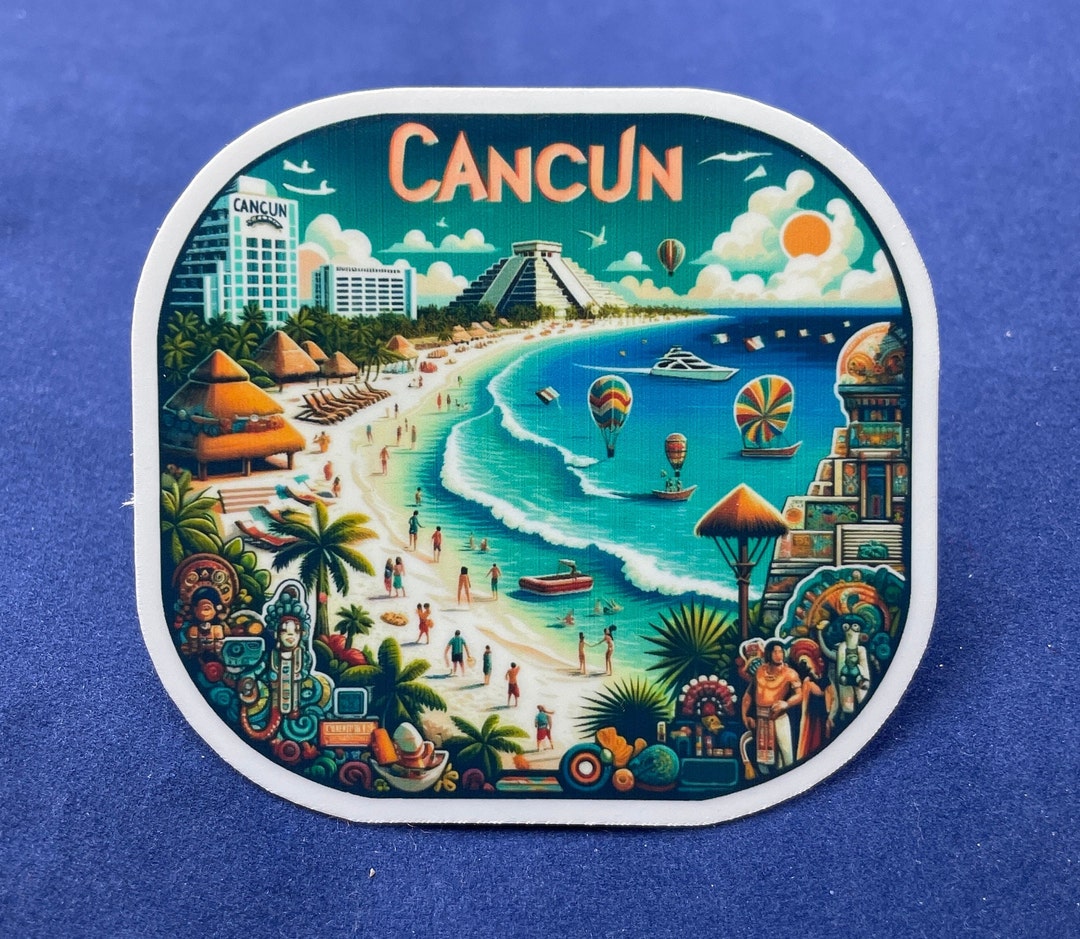 Cancun, Stickers, Waterproof Sticker, Travel Journal, Suitcase Sticker ...