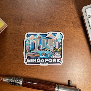 Singapore, Stickers, Weatherproof Sticker, Travel Journal, Suitcase ...