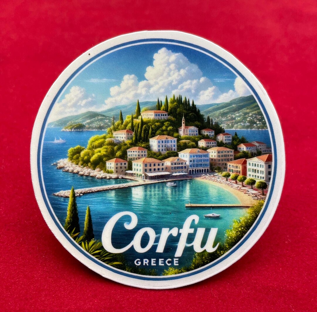 Corfu, Greece, Stickers, Weatherproof Sticker, Travel Journal, Suitcase ...