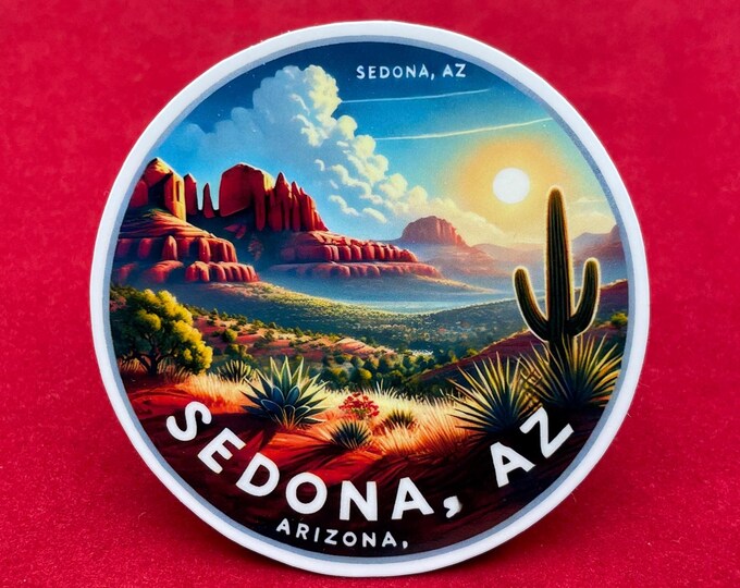 Vinyl Sticker Sedona Arizona Weatherproof Decal Cactus Sticker - Etsy